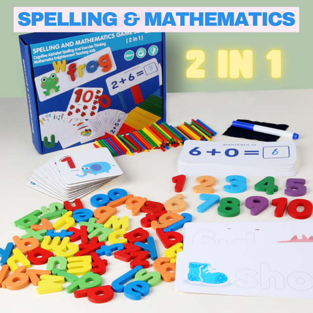 🌈BUNDLE 2 IN 1 Set Spelling Cognitive Alphabet and Mathematics Game ...