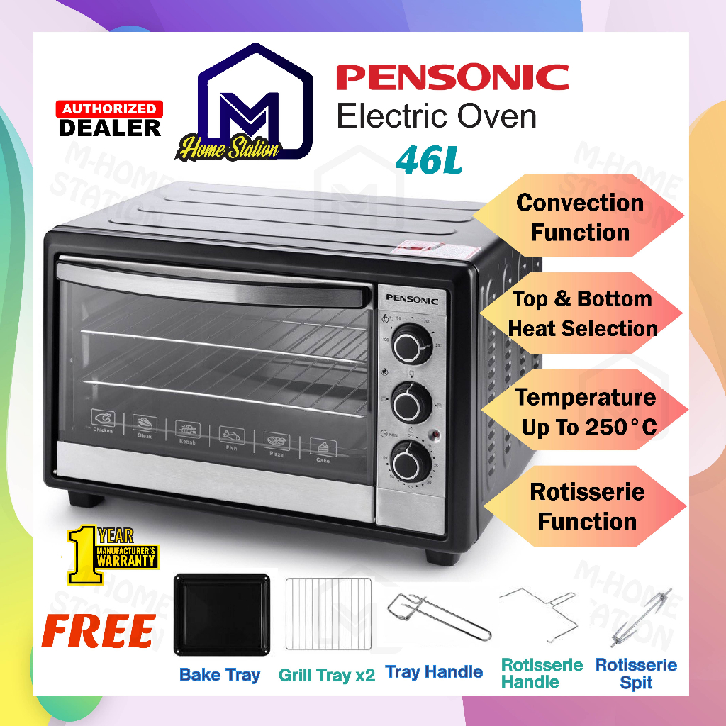 Pensonic Electric Oven 46L with Convection Rotisserie Function PEO-4605 ...