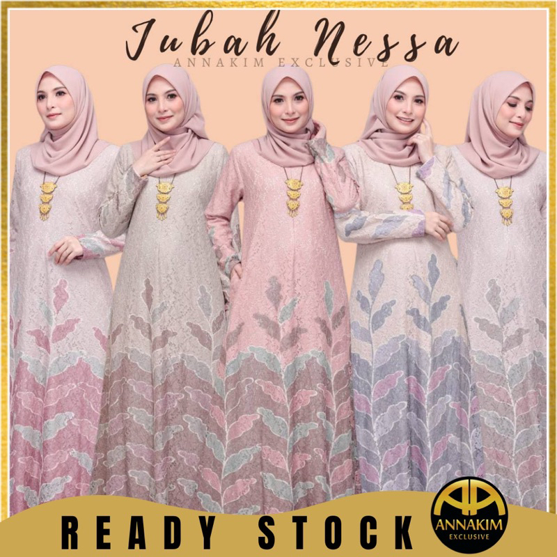 READY STOCK Jubah Nessa Annakim Exclusive | jubah raya | jubah plus ...