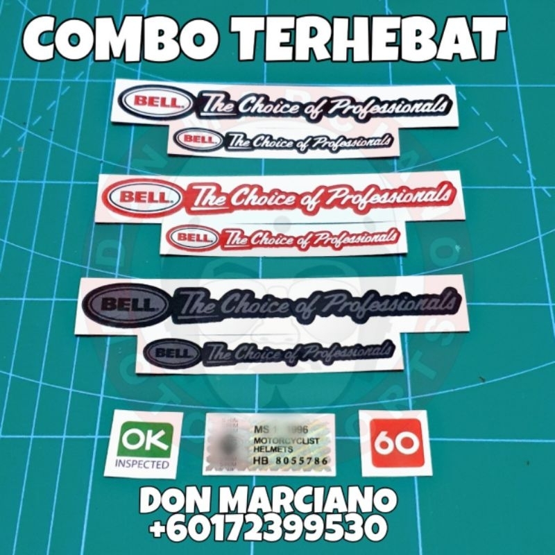 Sticker Bell The Choice of Professionals untuk helmet bell furygan dan ...