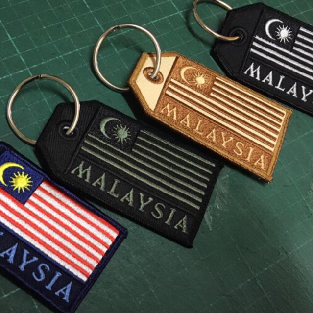 Keychain pelbagai kegunaan sulam Bendera Malaysia cantik bergaya ...
