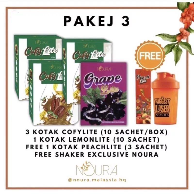Produk Kurus Slimming Pakej 3 Cofy-Lite + Grape lite | Shopee Malaysia