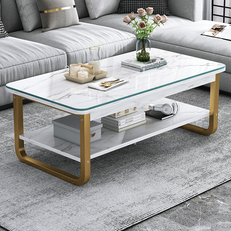 Marble Pattern Coffee Table Living Room Table Desk Minimalist Design ...