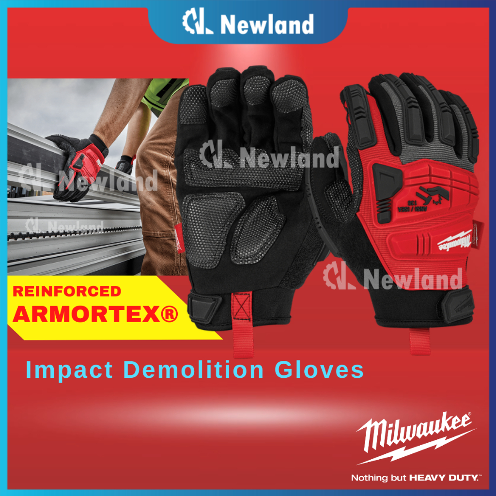 Milwaukee Glove / Impact Demolition Gloves / ARMORTEX@ / S & M Size (48 ...
