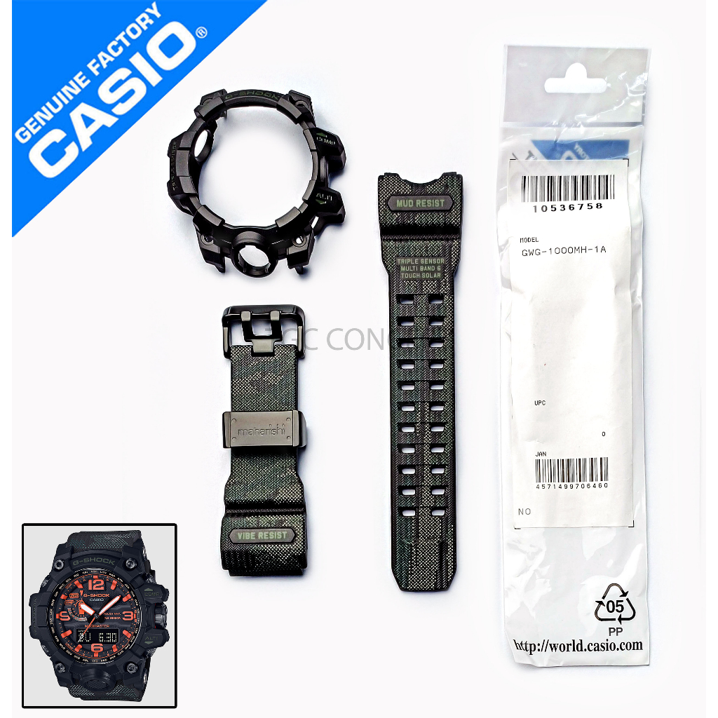 ORIGINAL BAND & BEZEL REPLACEMENT PARTS FOR CASIO G-SHOCK GWG-1000MH-1A ...