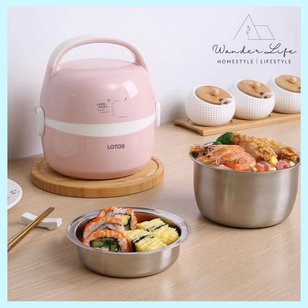 Electric Lunch Box Portable Heating Double Layer Multipurpose Mini Heat ...