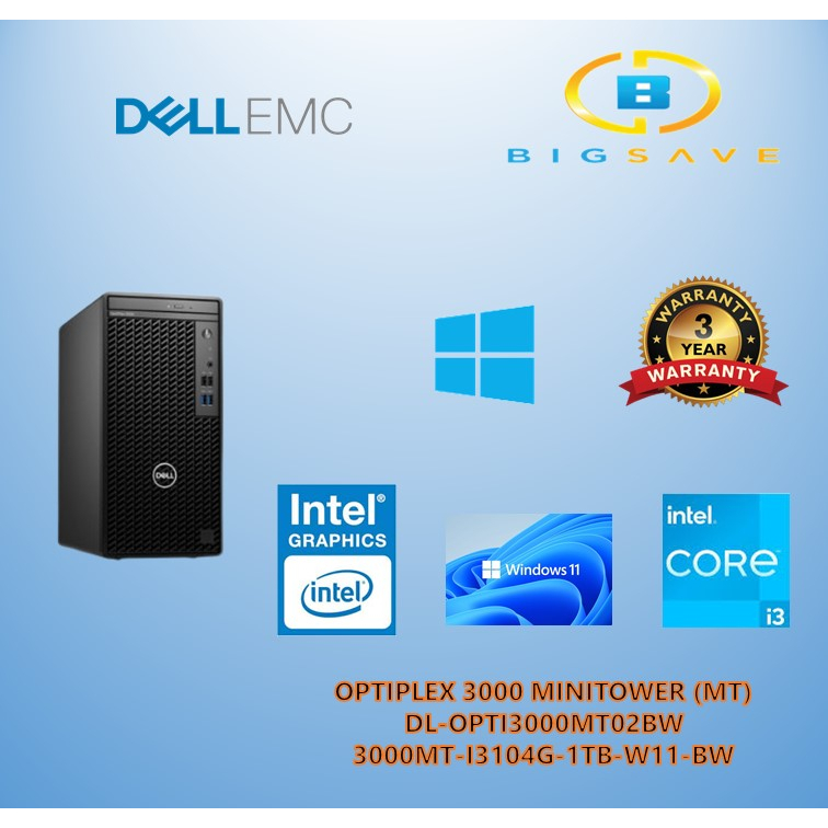 DELL OPTIPLEX 3000 MINITOWER (MT) DESKTOP PC ( DL-OPTI3000MT02BW / DL ...