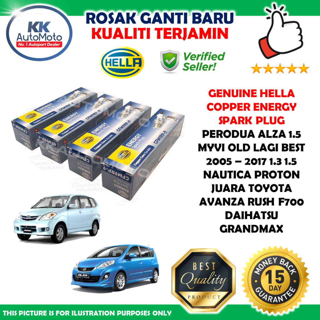 4 Biji CFM9RP-9 Perodua Myvi Icon Lagi Best Alza Toyota Rush Avanza ...