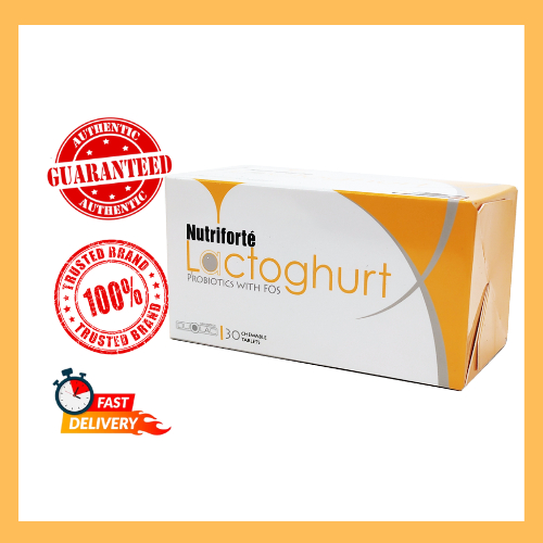 NUTRIFORTE LACTOGHURT PROBIOTICS WITH FOS 60 CHEWABLE TABLETS (EXP:4/ ...