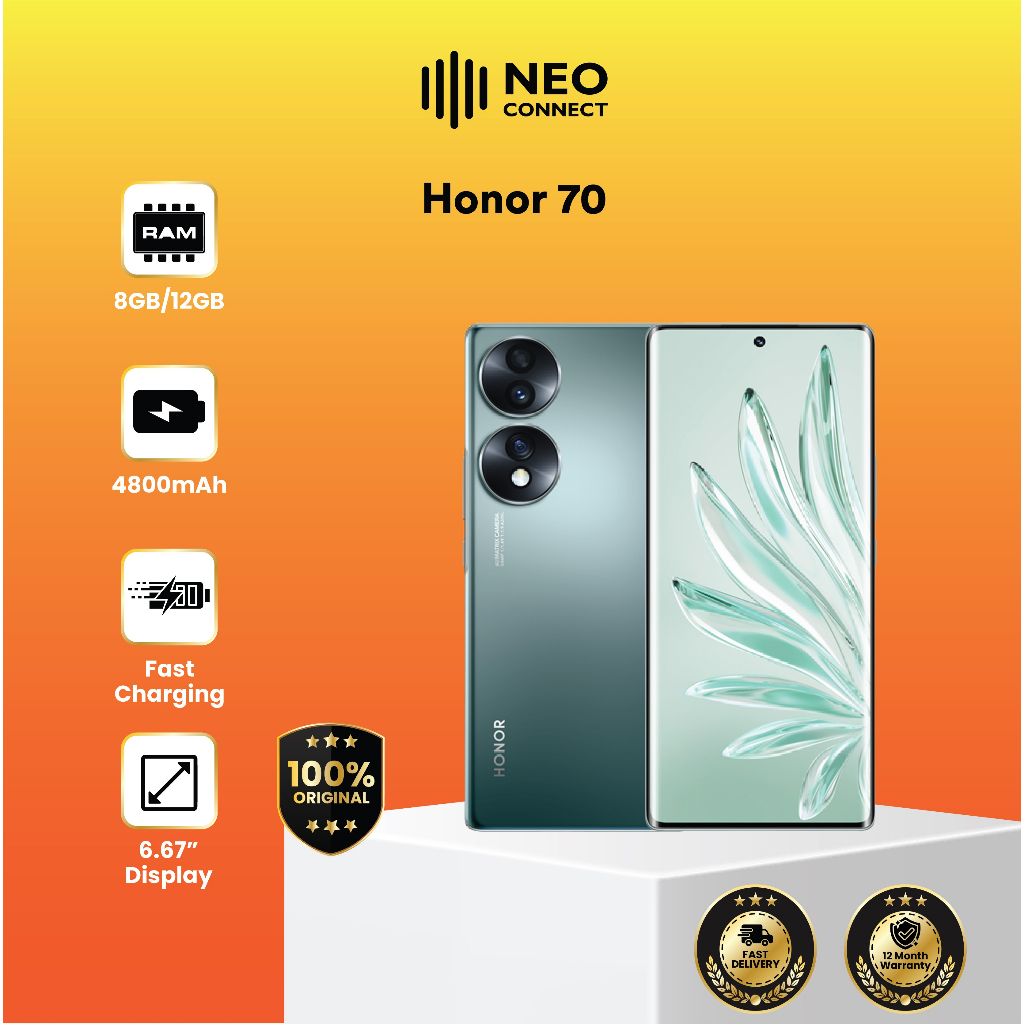 Honor 70 [8GB+256GB] l Original Honor Malaysia Set l Smartphone l ...