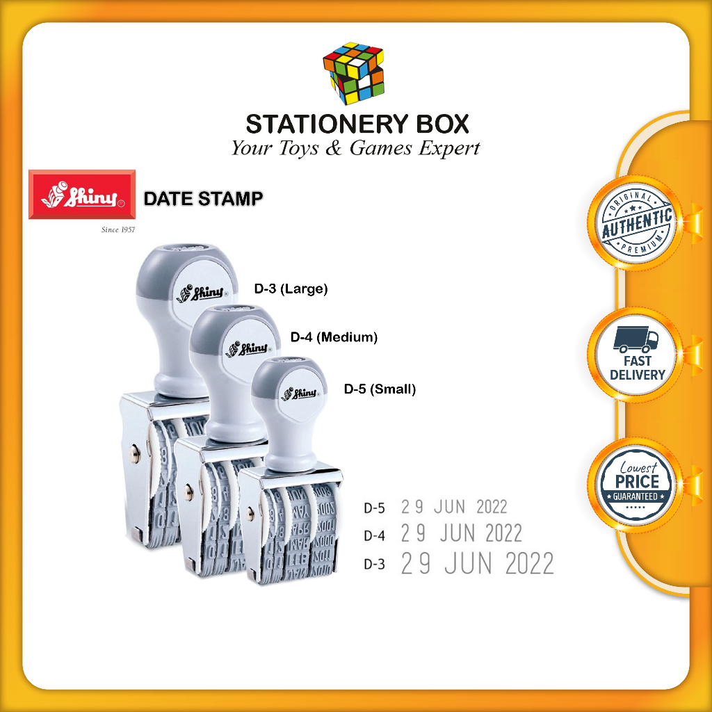 Shiny Office Date Stamp (until years 2034) Steel frame with adjustment ...