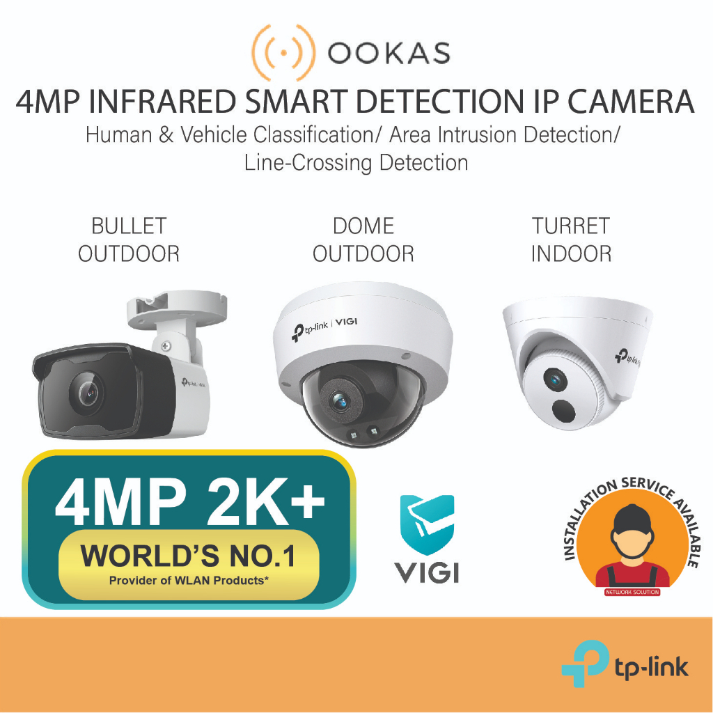 TP-LINK 4MP IR Network Camera Smart Detection Human & Vehicle ...
