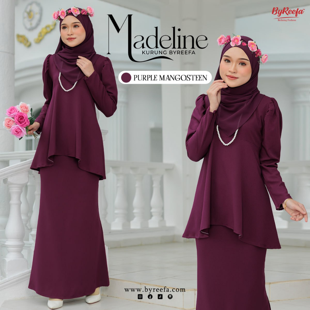 [Raya 2023] Kurung Madeline ByReefa Collection | Baby Blue | Black ...