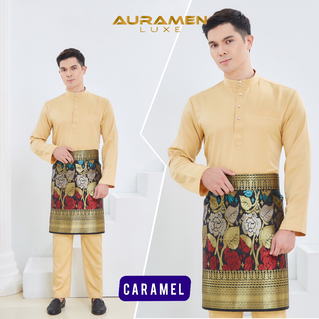 Baju Melayu Semi Slim Fit (CARAMEL) | Shopee Malaysia