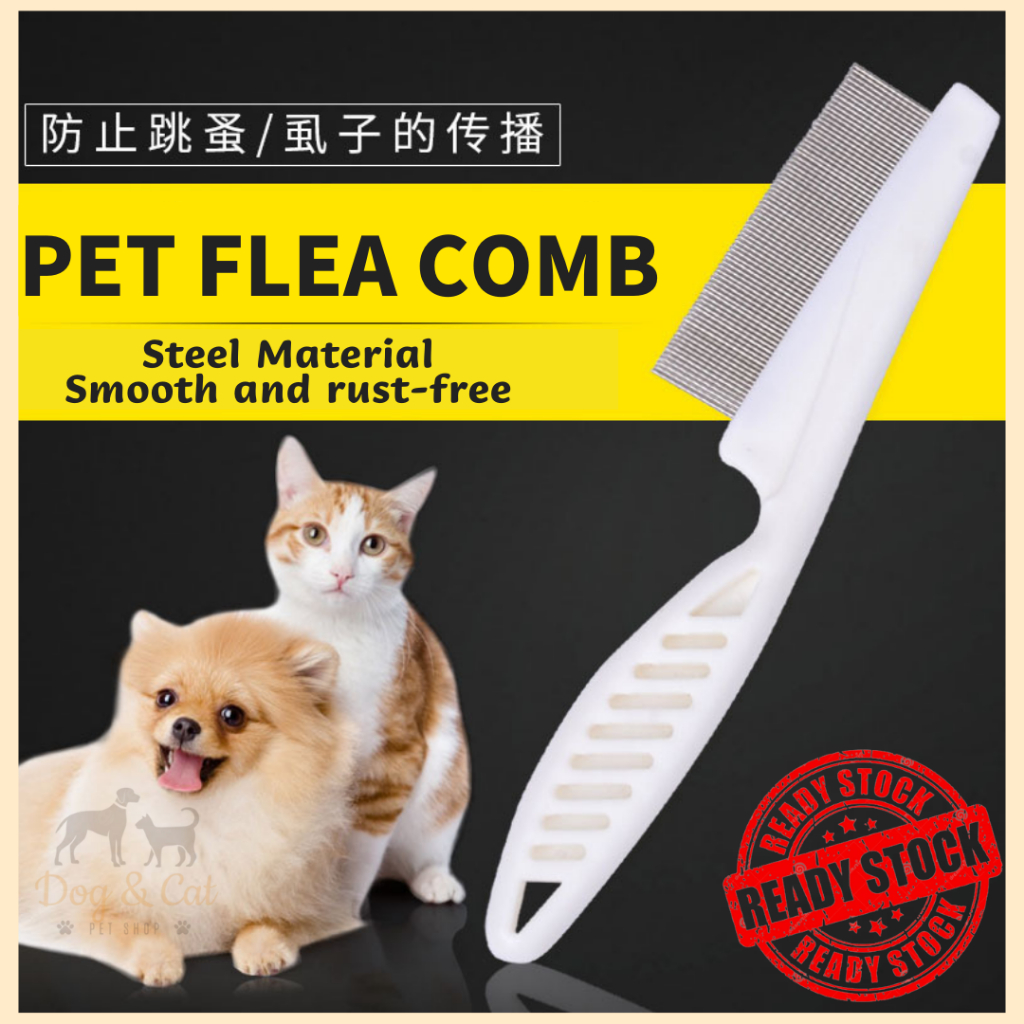 Pet Hair Flea Comb Stainless Steel Needle Comb Sikat Kutu Kucing Flea ...