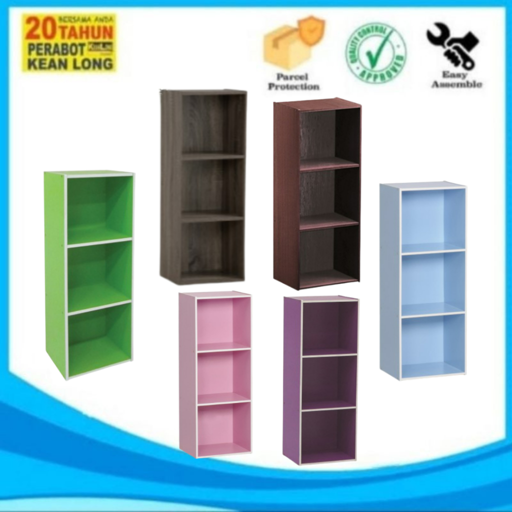 KLSB Almari 3 Petak Terbuka / Rak Buku / Almari Serbaguna / 3 ...