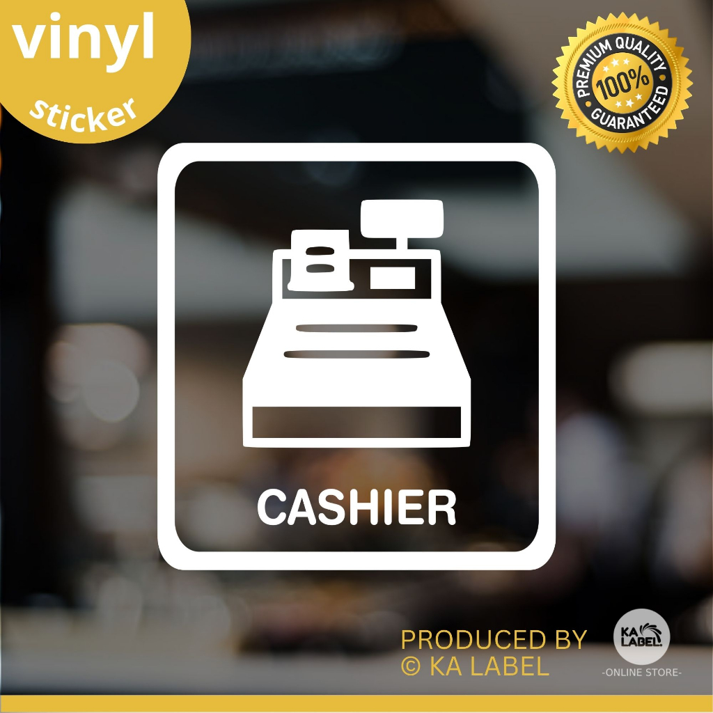 (Ready Stock) Cashier Sticker Home / Office / Shop Vinyl Sticker (Die ...