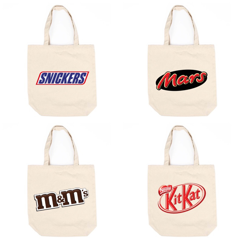 Tote Bag Chocolate Snickers/ Mars/Kit Kat/ M&M Canvas [Fast Selling ...