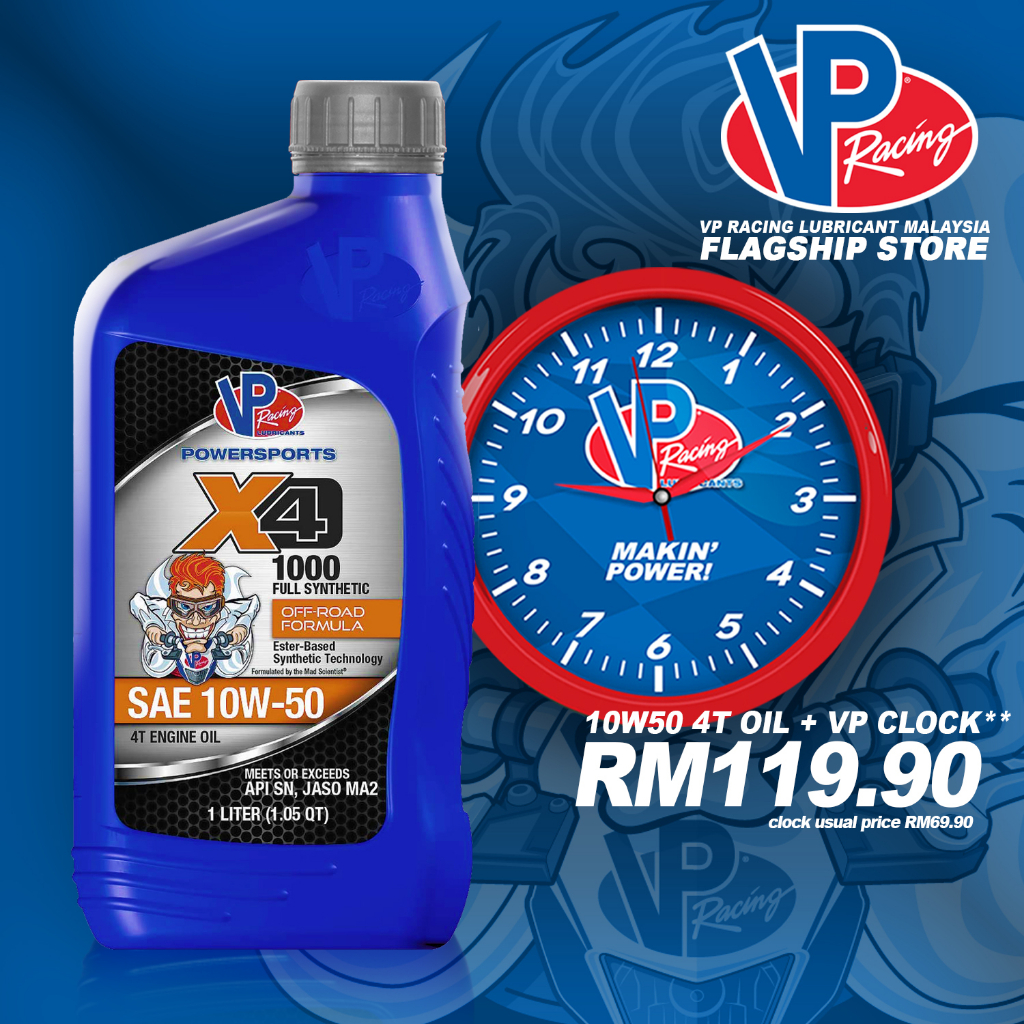 VP Racing X4-1000 4T 10W-50 Full Synthetic Motorcycle Off-Road Formula ...