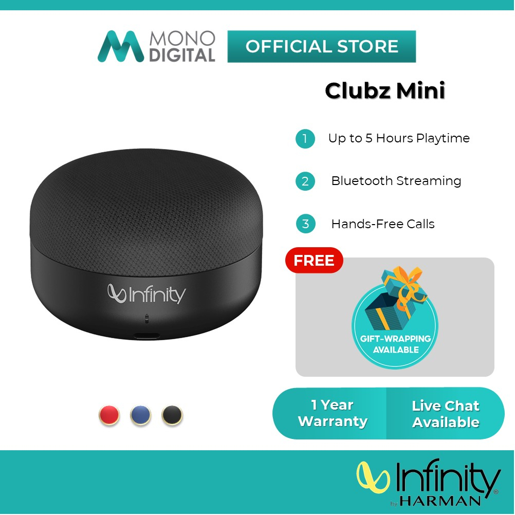 Infinity by Harman Clubz Mini Ultra Portable Bluetooth Wireless Speaker ...