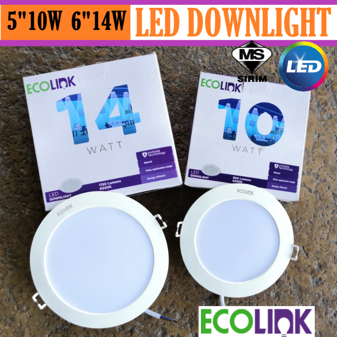 SIRIM ECOLINK 5" 10W 6" 14W LED Downlight LED Panel Light, Daylight ...