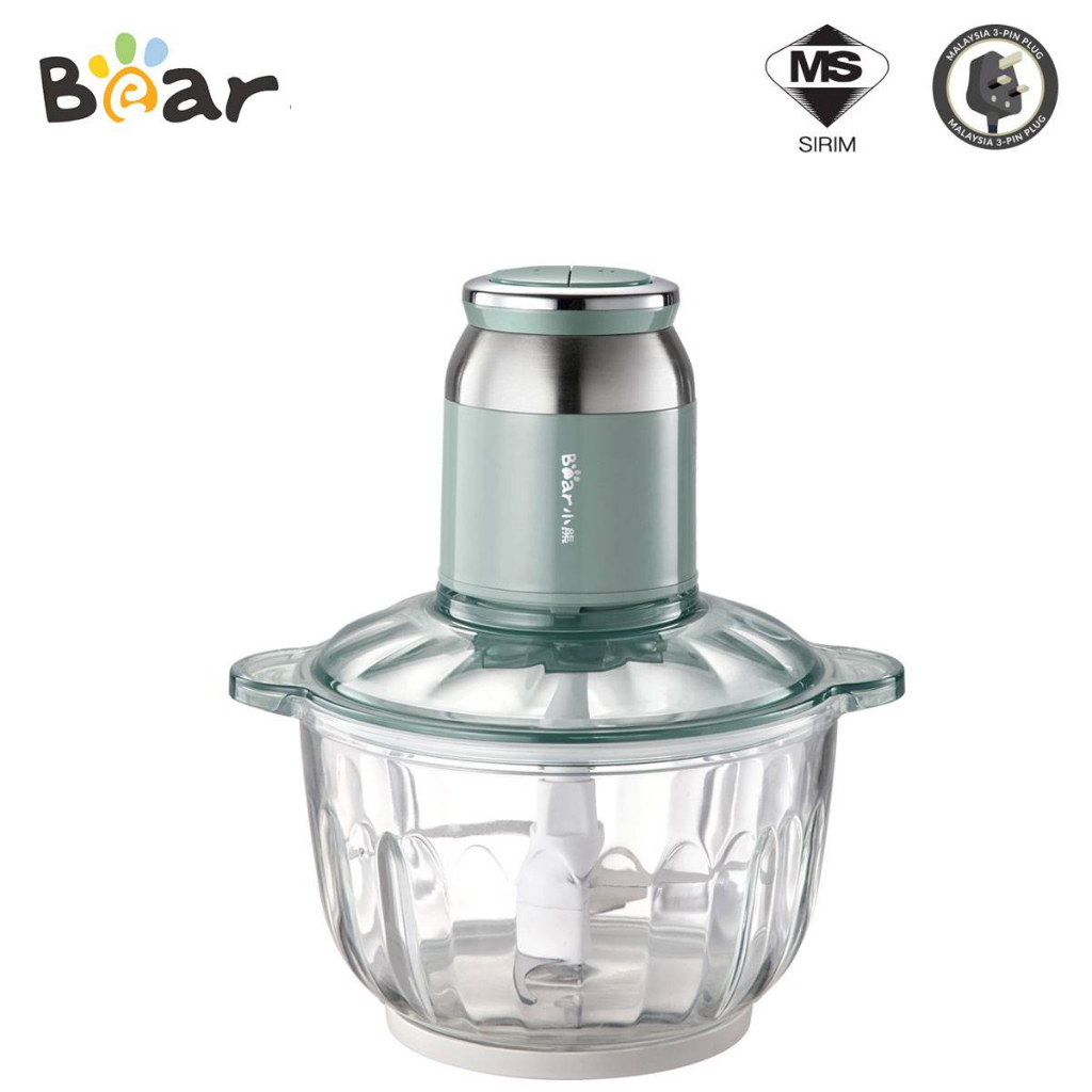 Bear BFC-G25L 2.5L Large Capacity Electric Glass Food Chopper Dual Speed Mode Meat Cili Grinders ...