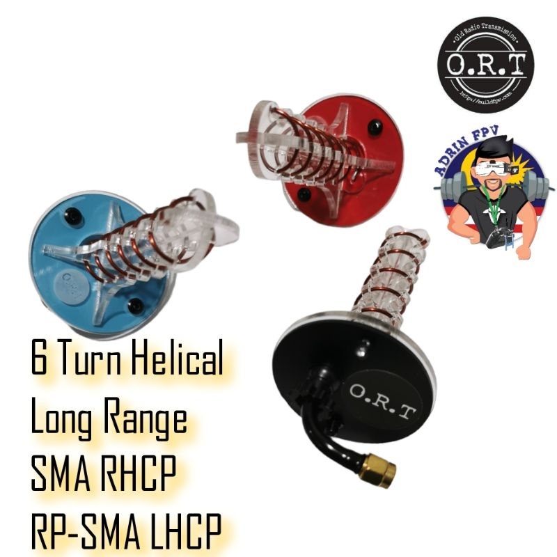 ORT 5.8G Helical 6 Turn Long Range Antenna 10dBi 5.8GHz RHCP SMA RP-SMA ...