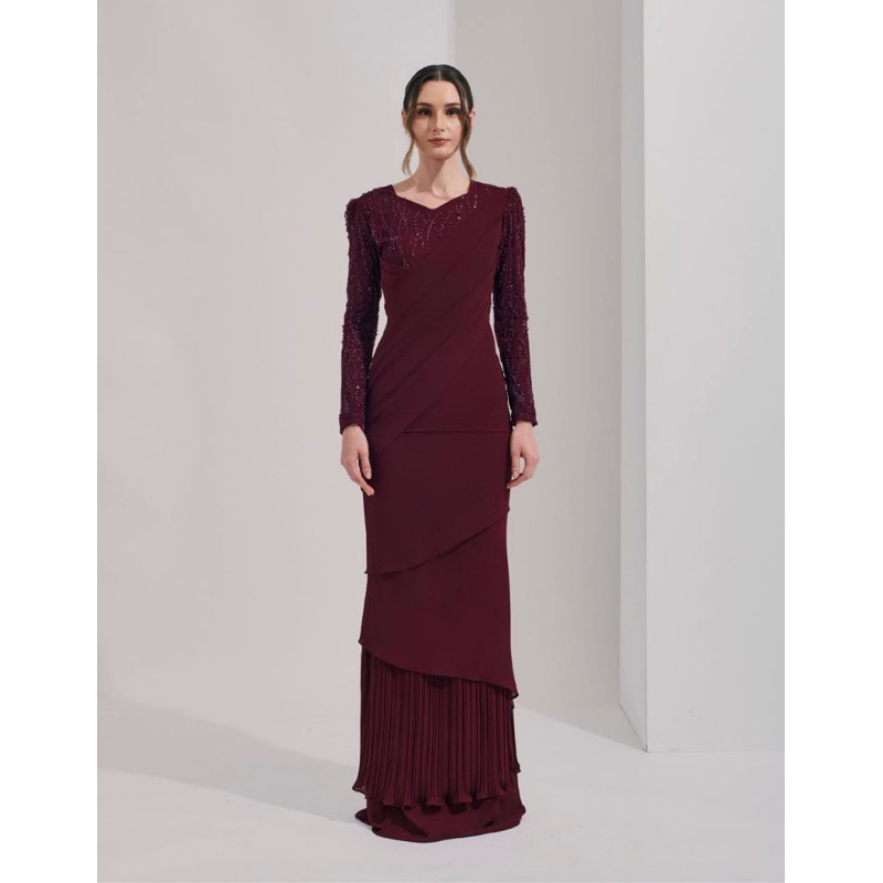 Baju Raya 2023 : QISZAR BRISHTII MAHARANEE WINE COLOR SIZE M | Shopee ...