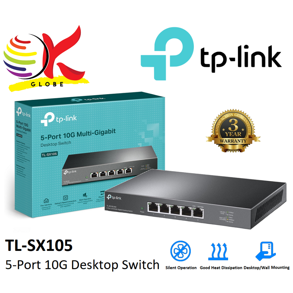 TP-LINK TL-SX105 5-PORT DESKTOP SWITCH / TL-SX1008 8-PORT 10G DESKTOP ...