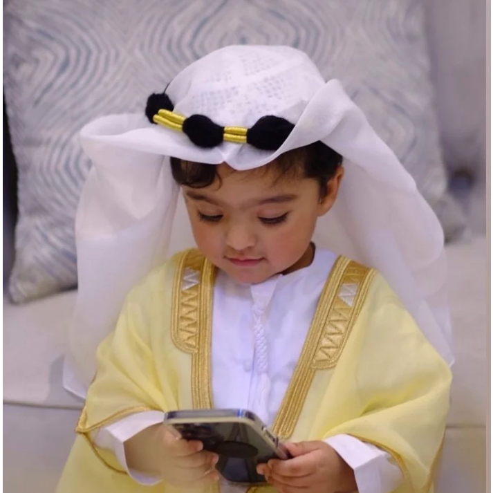 White Shemagh for kids 2 Piece Igal Children plus shawl Turban Shemagh ...