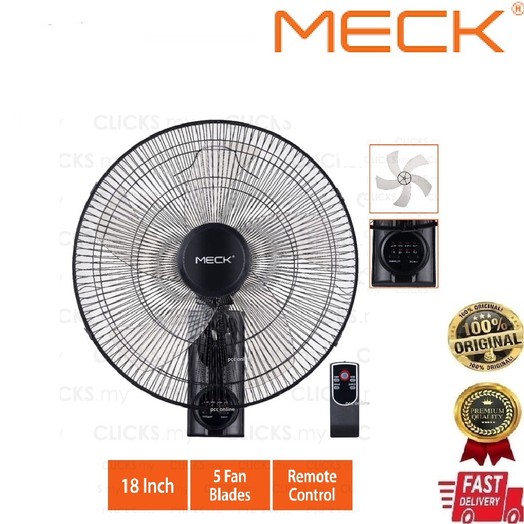 Meck MWF-188R 18''inch Wall Fan with Remote Control /Kipas Dinding ...