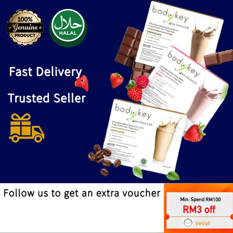BodyKey By Nutrilite Meal Replacement Shake Berry🍒Chocolate🍫Cafe Latte☕ ...