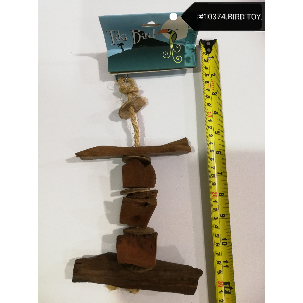 Sugar Glider Bird Toy 10374 Wooden Block Rope Tiki Mainan Burung Blok ...