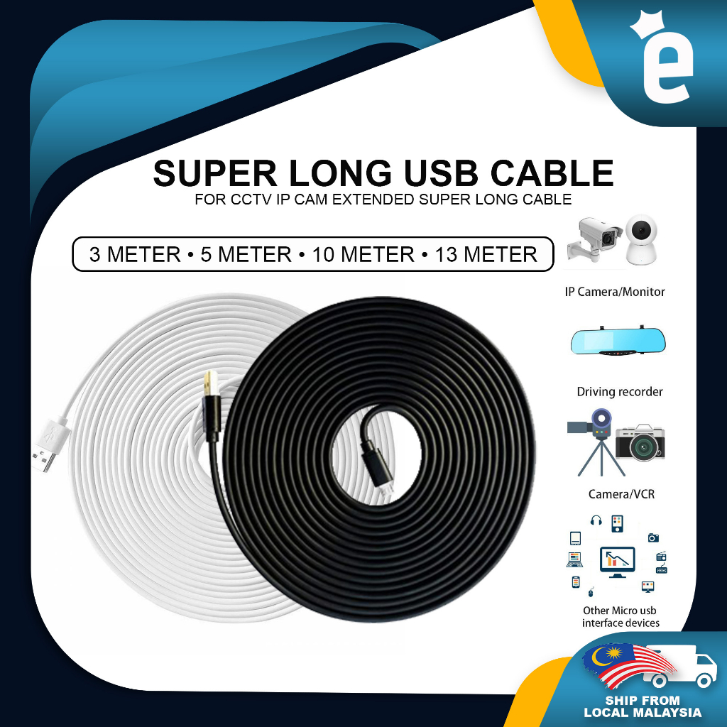 Super Long Micro USB Cable for Charging K3 Thermometer / Xiaomi / Mijia ...