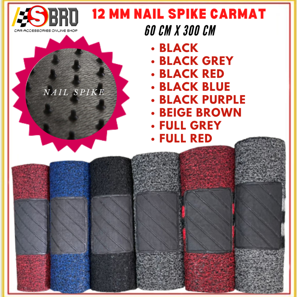 12MM OEM DIY Car Coilmat Carpet Karpet Universal Nail Spike Backing 2FT ...