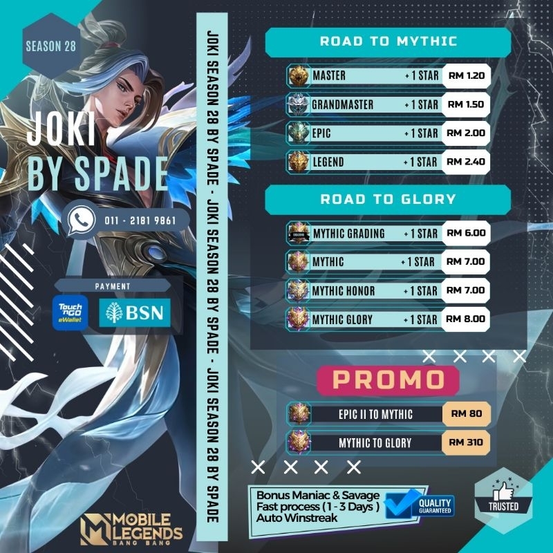 Joki Mobile Legends Mlbb Termurah ( Boosting Id) by Team Spade | Shopee ...