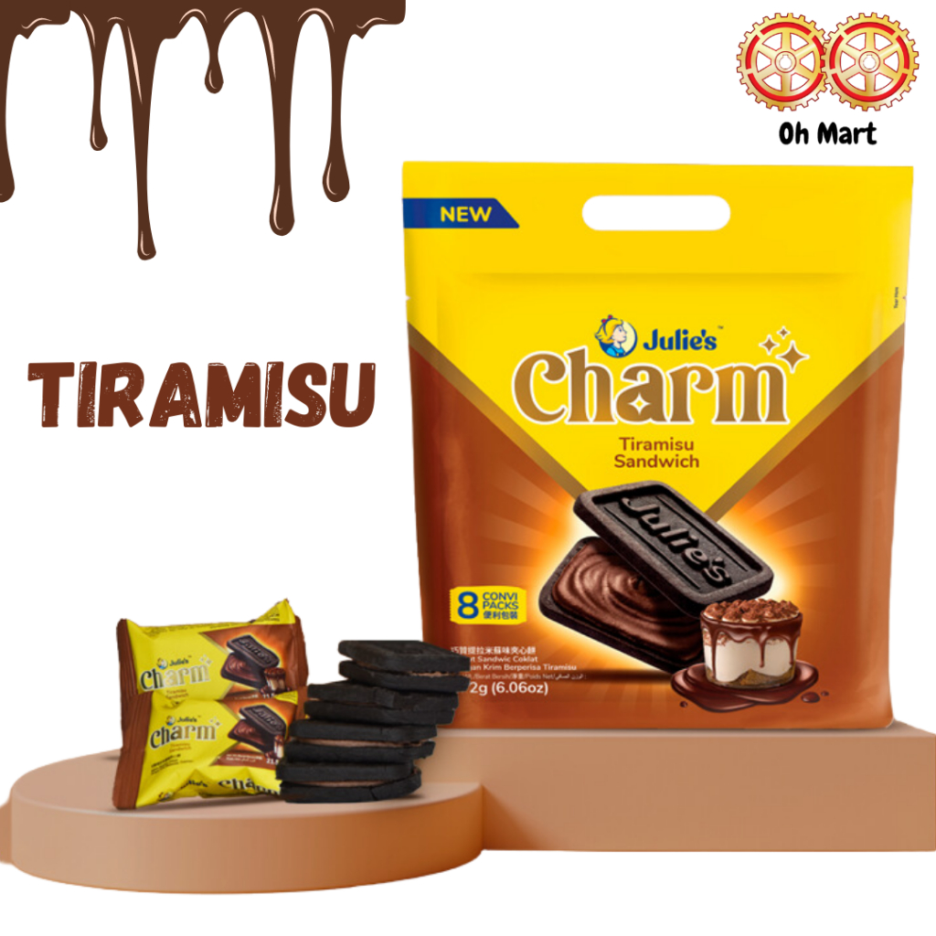Julie's Charm Double Chocolate Sandwich/Tiramisu Sandwich 172g(8Packs ...