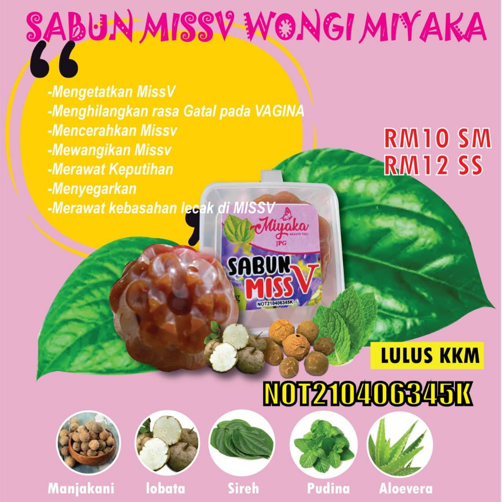 Sabun Miyaka Miss V Sabun Miss V Wangi Sabun Miss V Manjakani Pencuci ...