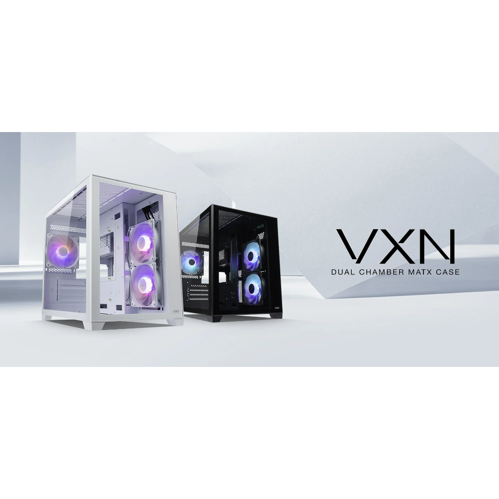 Tecware VXN TG ARGB Compact Dual Chamber MATX Case [BLACK] [Optimized ...