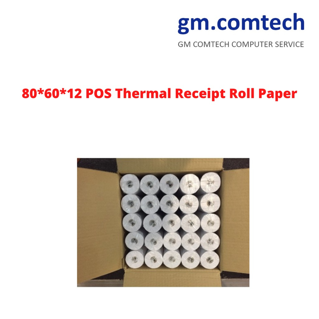 Thermal Receipt Roll Paper 1 Box 80mmX60mmX12mm / 57mmX40mmX12mm (Paper ...