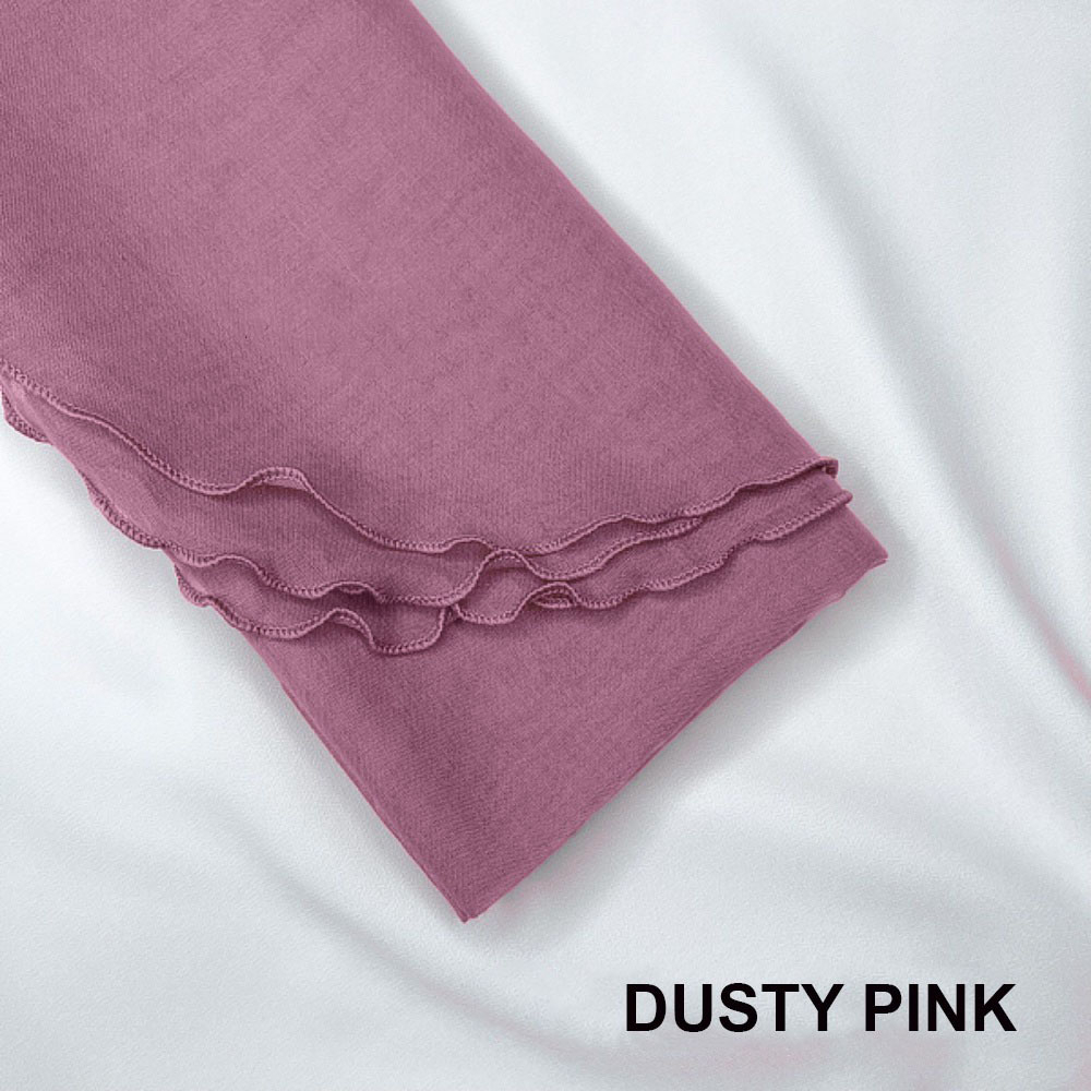 Tudung Bawal Cotton Curve Ruffle Plain Bawal Sulam Bidang 45 (Ready ...