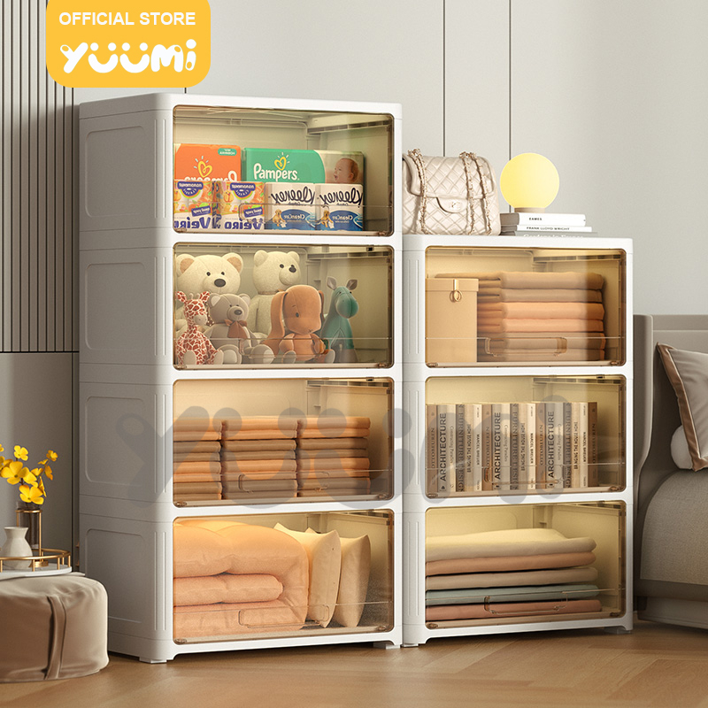 Yuumi New Large Space Transparency Almari Baju Plastik Cabinet Storage ...