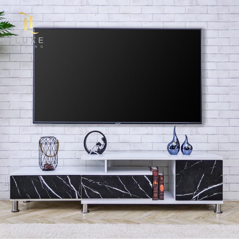 LUXE: Korra Designer TV Cabinet Marble Strap Surface 6ft TV RACK / RAK ...