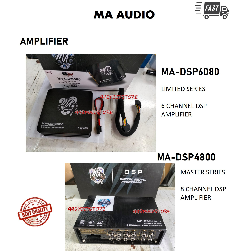 MA AUDIO MA-DSP4800 MASTER SERIES 8 CHANNEL DSP AMPLIFIER MA-DSP6080 LIMITED SERIES 6 CHANNEL ...