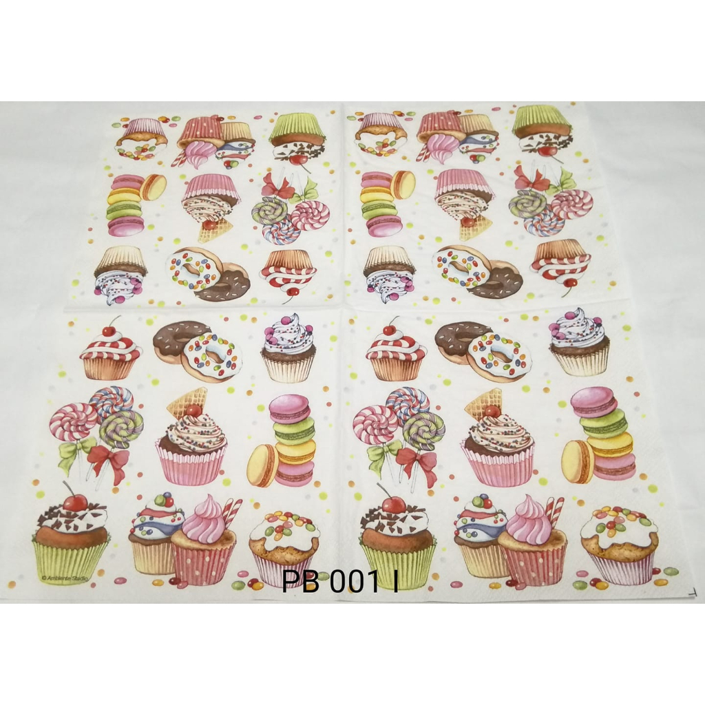 Decoupage Tissue/Napkin [ Pastries & Bakery 1 ] PB 001 i - PB 030 i (1 piece) | Shopee Malaysia