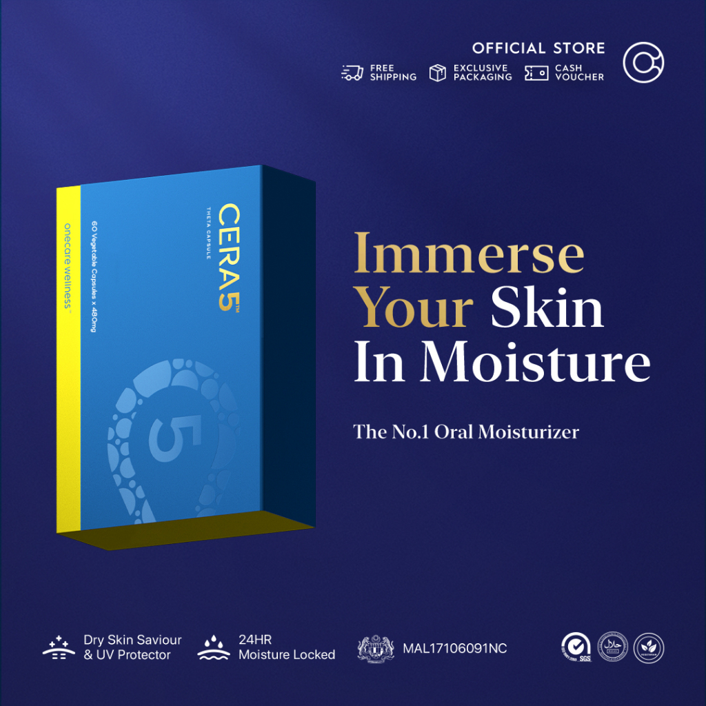 Onecare CERA5 Natural Oral Moisturizer Supplement For Dry Sensitive ...