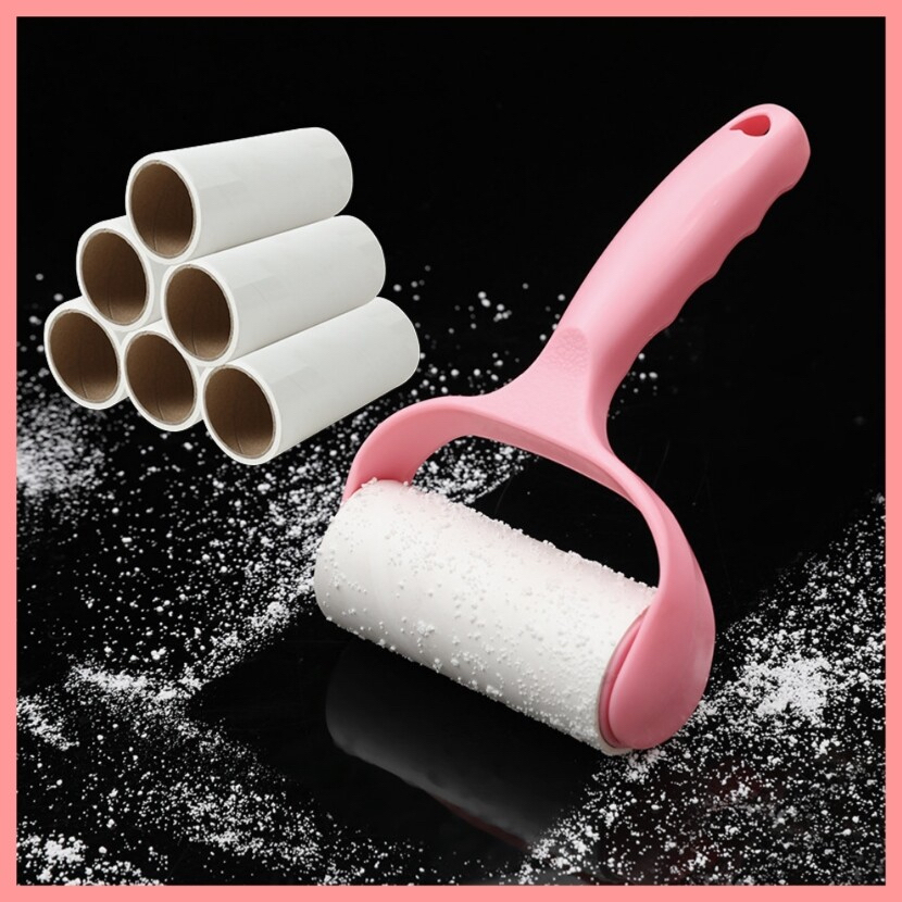 REUSABLE STICKY LINT ROLLER PAPER REFILLABLE PORTABLE DUST REMOVAL ...