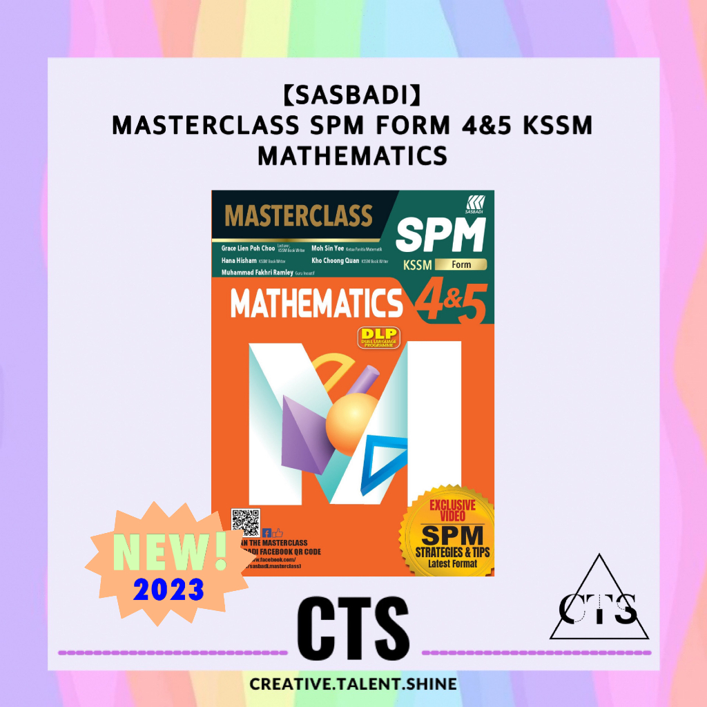 【Sasbadi】MASTERCLASS SPM Mathematics Form 4 & 5 KSSM 2023 - Reference ...