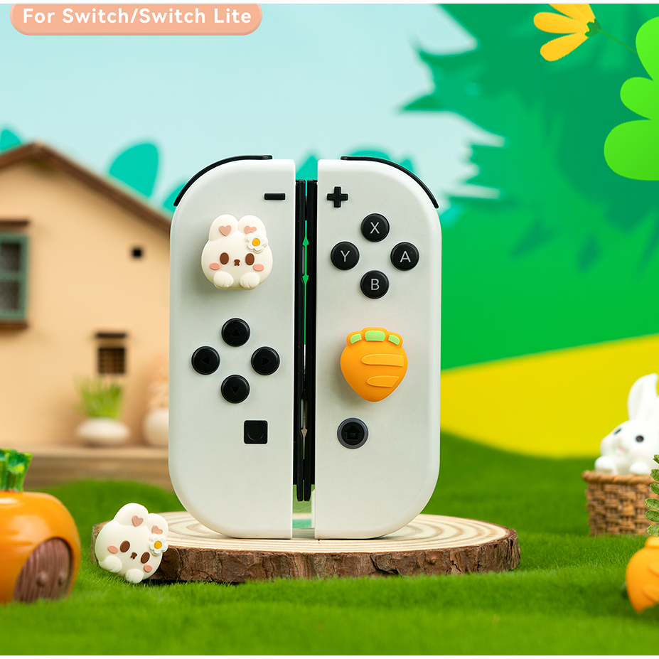 Geekshare Nintendo Switch Joycon Thumb Grip - Rabbit & Carrot Design ...
