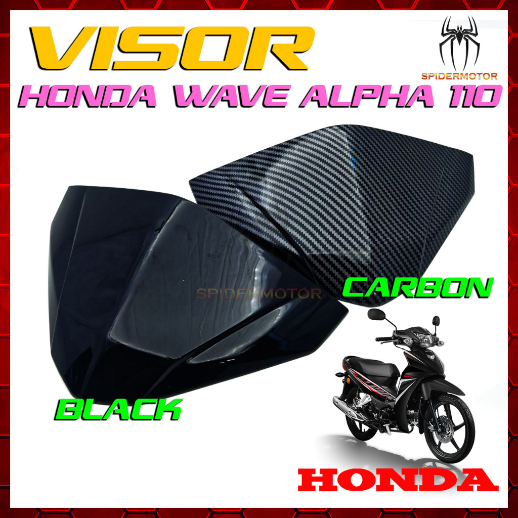 HONDA WAVE ALPHA COWLING WINDSCREEN WINDSHIELD BLACK / CARBON HONDA ...